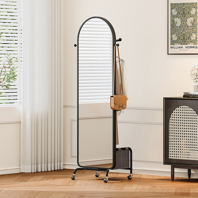 Movable full-length mirror, floor-to-ceiling, home bedroom, rotating ...