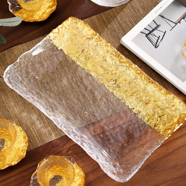 Japanese style crystal glass fruit plate net red fruit plate living ...