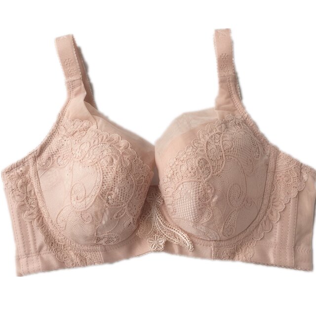 Summer large size thin sponge-free adjustable bra with underwire to ...