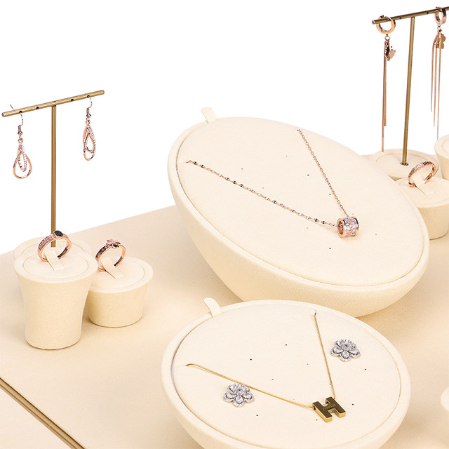 High-end jewelry display props counter set necklace pendant earrings ...