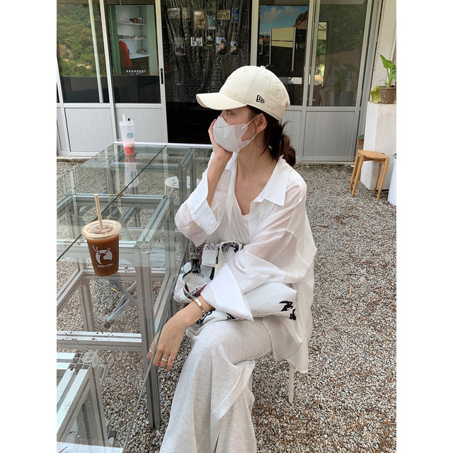 LIL CHER black long-sleeved sunscreen shirt for women, summer thin ...