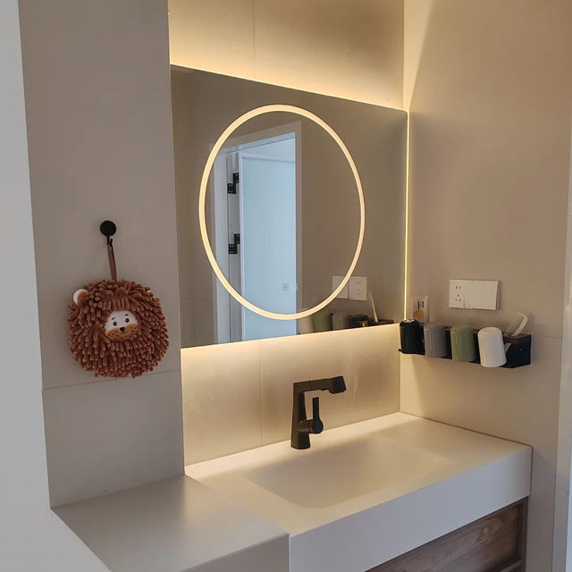 Custom bathroom smart mirror high -definition LED light touch screen ...