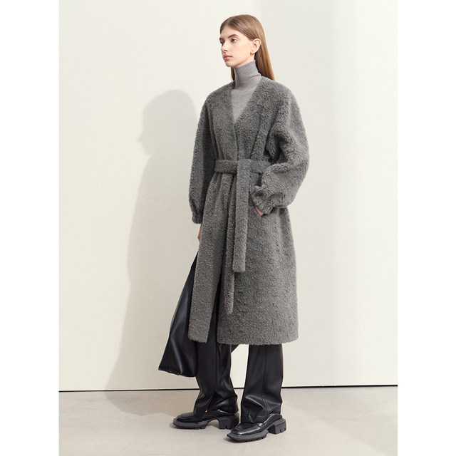AMII luxury V -neck full -cotton wool grass coat women winter 2024 new ...