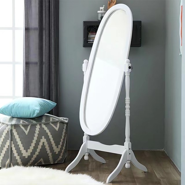 European and American round dressing mirror, fitting mirror, retro ...