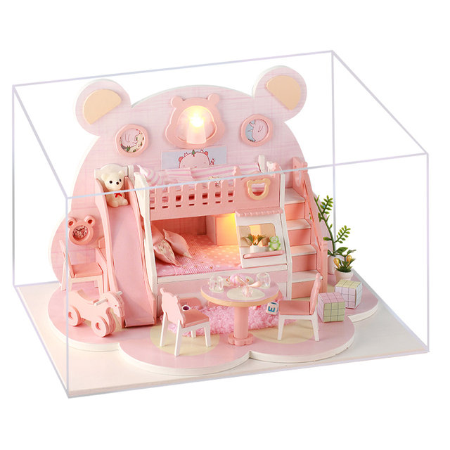 diy cabin handmade creative mini princess house model assembled villa ...