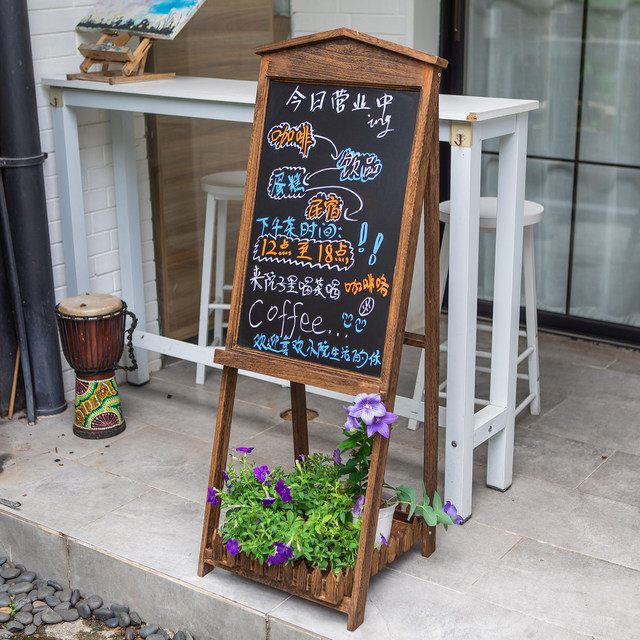 Retro vertical stall small blackboard coffee shop advertising board ...