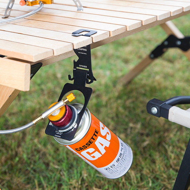 Outdoor stove gas tank hook portable wooden table side storage hook ...