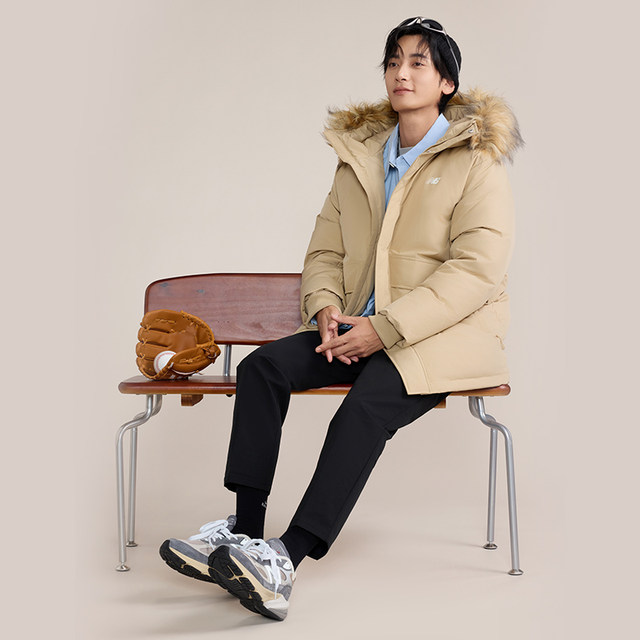 New Balance NB official authentic men's winter fur collar outdoor ...