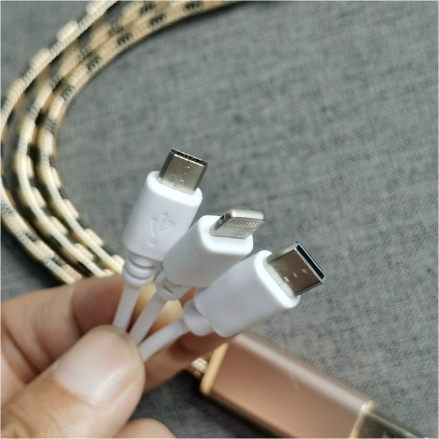 Ultra-short laptop dedicated three-head data cable Android Huawei Apple ...