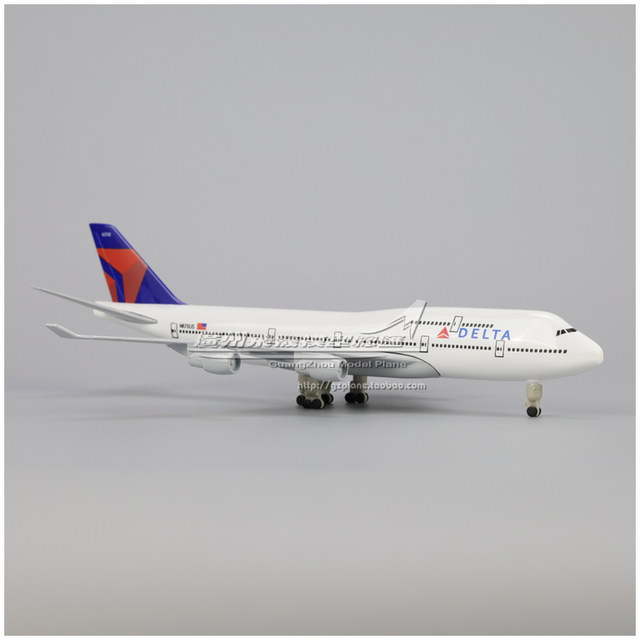 Delta Airlines Boeing B747-400 N670US alloy simulation passenger ...