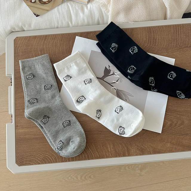 Nut Mummy Gray Cartoon Socks Children in Spring and Winter New Cotton ...