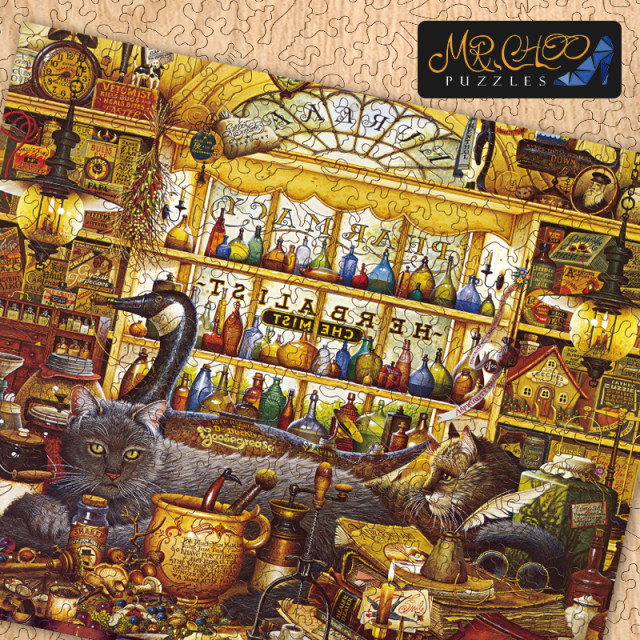 MR.CHOO Wooden Alien Puzzle Cat Series Children's Puzzle Toys Tide ...