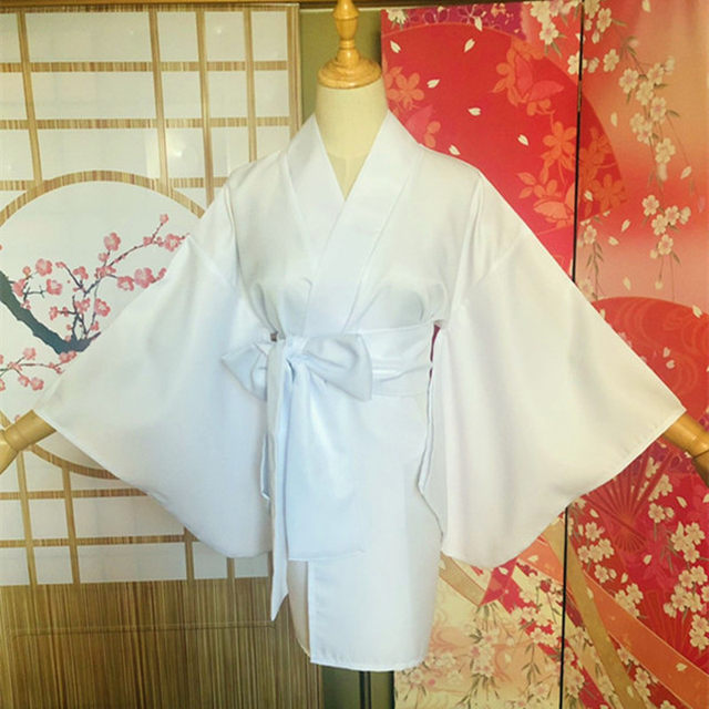 White kimono inner garment Chinese Wu clothing solid color inner ...