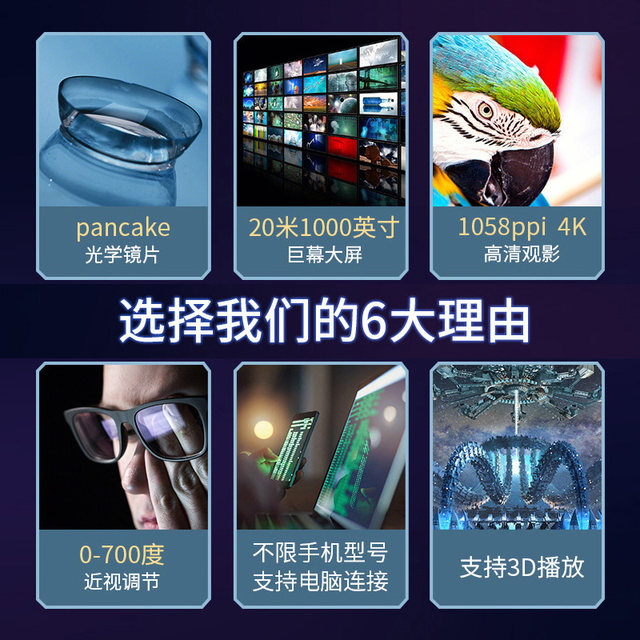 VR SHINECON giant screen glasses Qianhuan Magic Mirror ai08 mobile ...