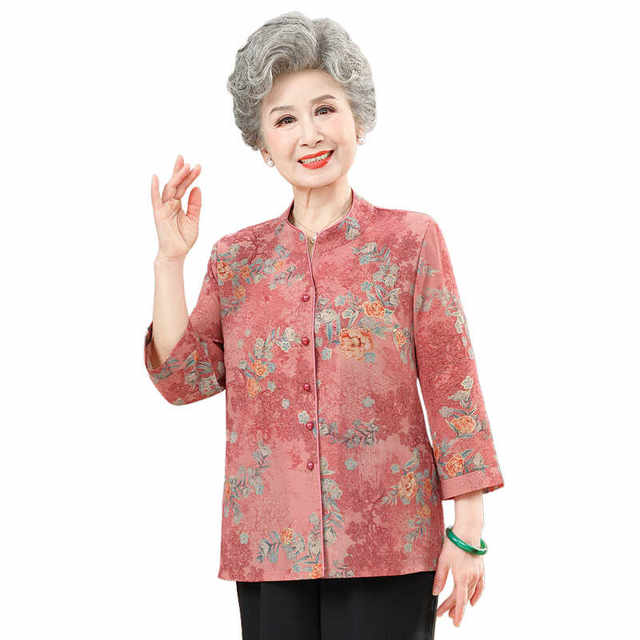 Middle-aged and elderly spring clothes for women 60 years old 70 mother ...