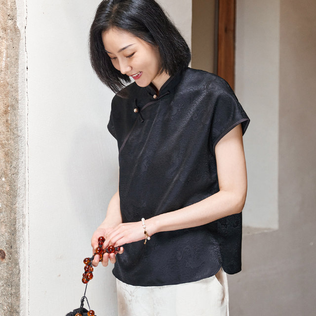 Fey Tang Xia stand-up collar copper button Tang suit women's single ...