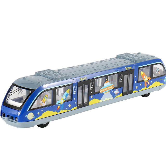 Alloy children's toy train simulation track subway model city light ...