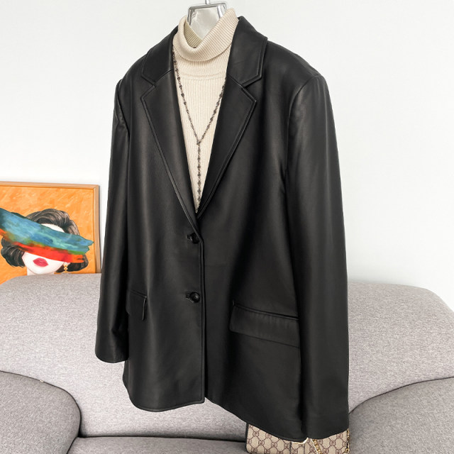 European Haining genuine leather jacket for women 2025 autumn new ...