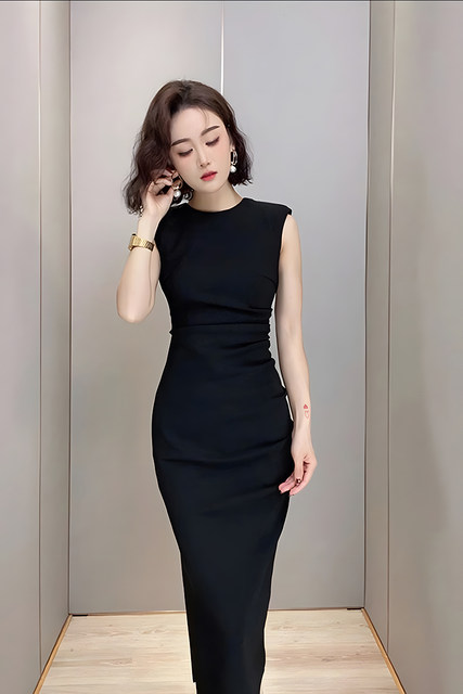 French retro age -reducing women's sleeve -neckless dress newly commute ...