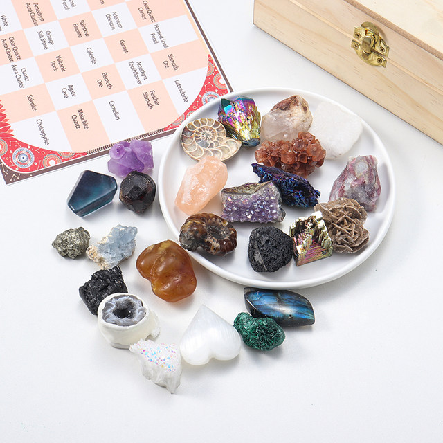 Natural crystal ore rough stone specimen box children's parent -child ...