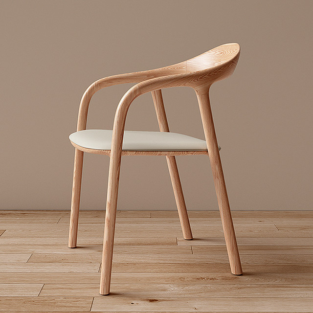 Nordic Japanese original Shumete solid wood armrest dining chairs for ...