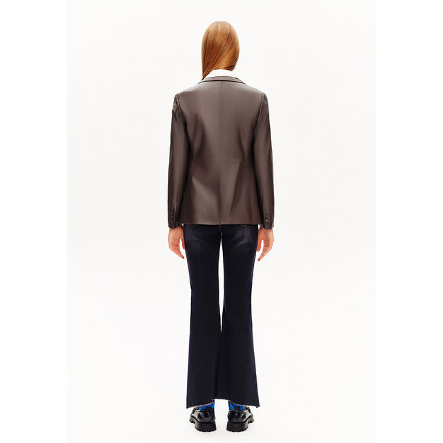 PSALTER Psalm Simple Slim Retro Blazer Leather Jacket Winter Style