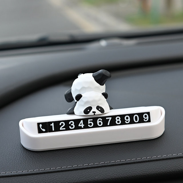 New wood carving style panda temporary parking number plate car moving ...