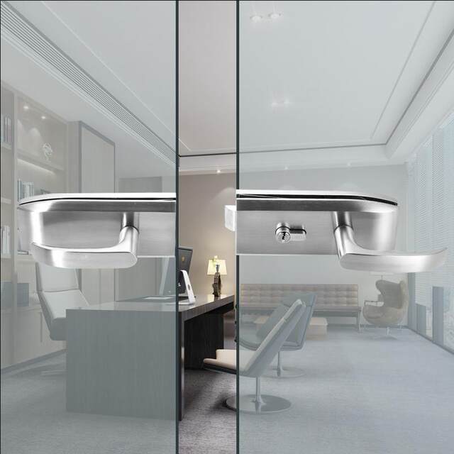 Office partition glass door hand lock band pull -hand sliding door ...
