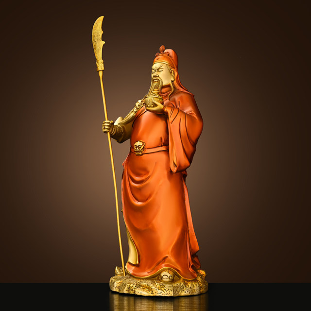 Pure brass Guan Gong God of Wealth bronze statue ornaments Buddha ...