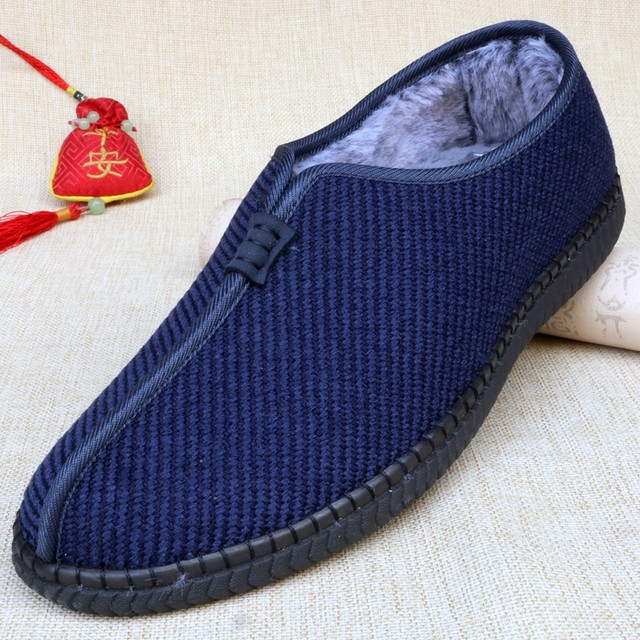 Old Beijing cloth shoes men in winter plus velvet warm monk cotton ...