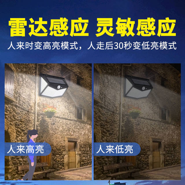 Solar outdoor induction light garden courtyard light home indoor human ...