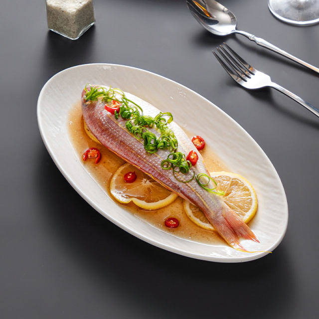 Fish dish household high -level sensor steamed fish plate Special fish ...