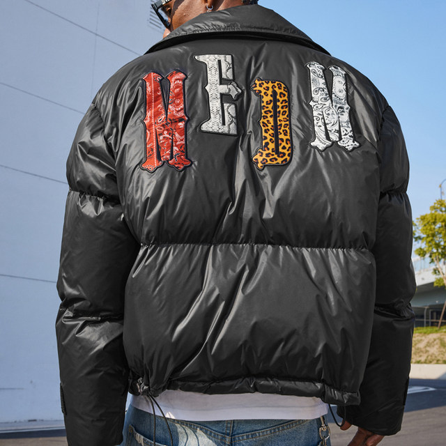 MEDM trendy brand shading leather lapel down jacket men's winter new ...