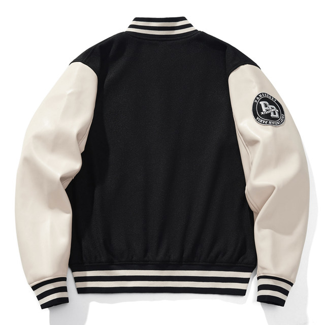 National trend original embroidered Indian panda jacket PU leather ...