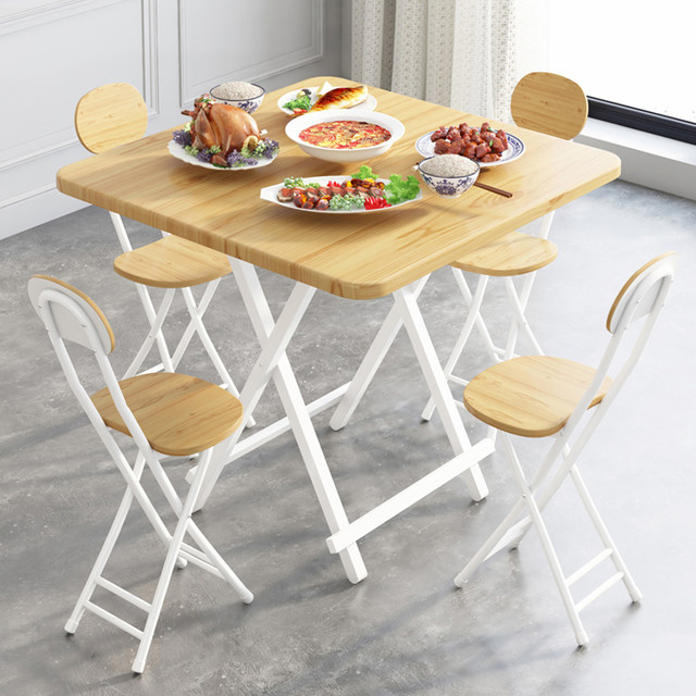 Table folding dining table household small apartment dining table ...