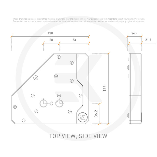EK-Quantum M12F powered VRM ASUS Maximus XII integrated cold head ...