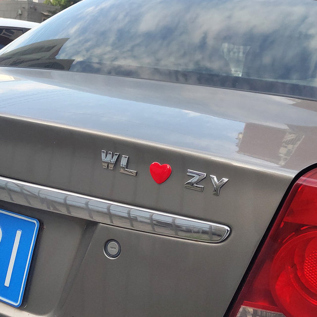 3D three-dimensional metal car stickers English letters decorative car ...