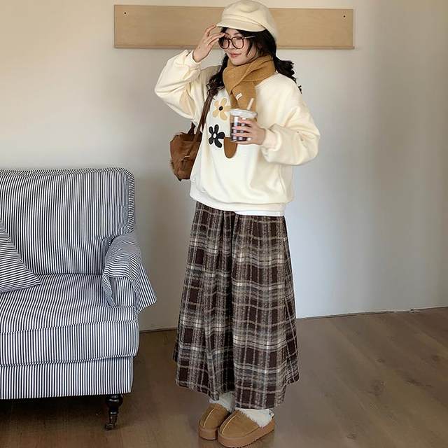 Da Da SAMA Coconut Milk Baba Korean Loose Round Collar Printing ...