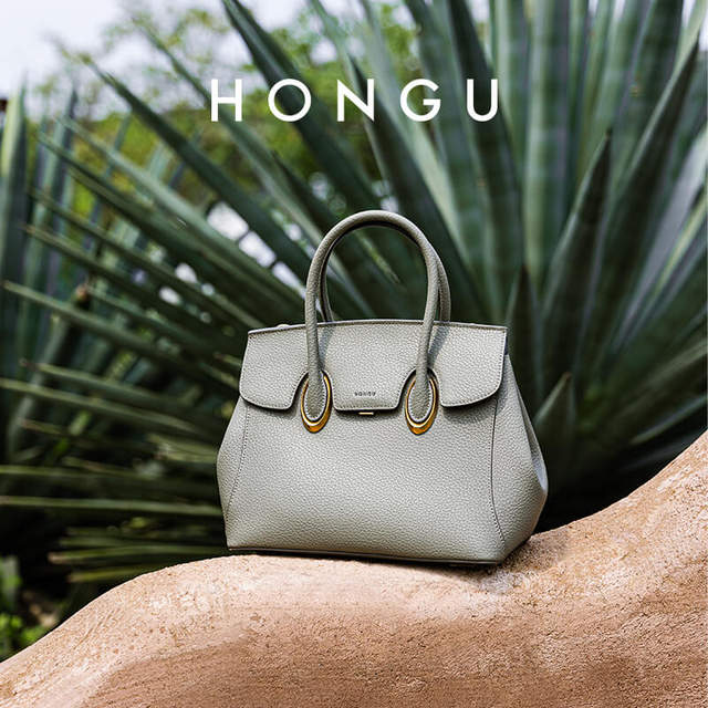 Honggu bag new textured cowhide leather shoulder bag fashionable light ...