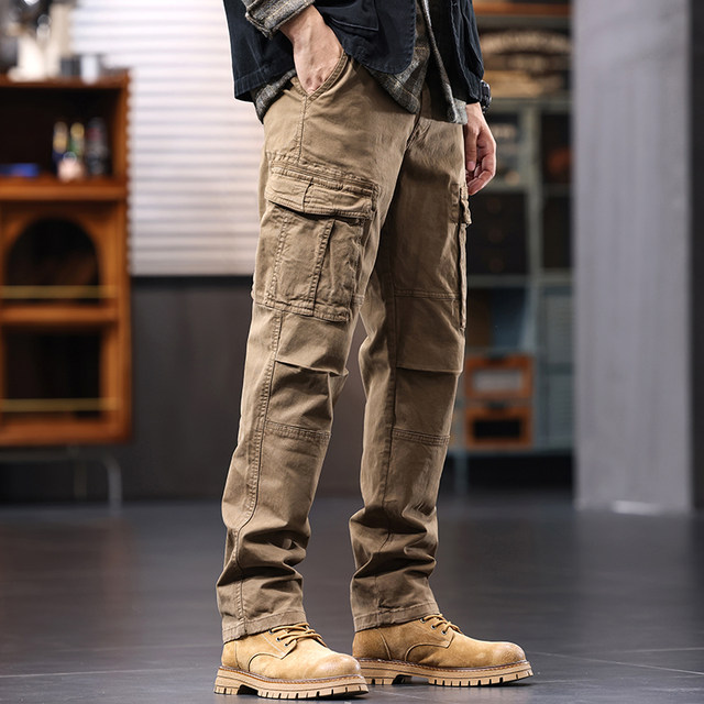 American work pants men's loose straight 2025 new retro trousers men's ...