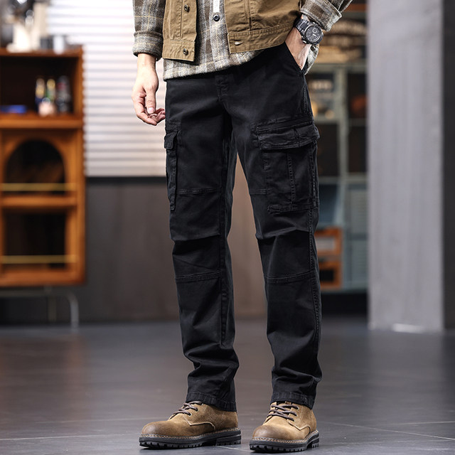American work pants men's loose straight 2025 new retro trousers men's ...