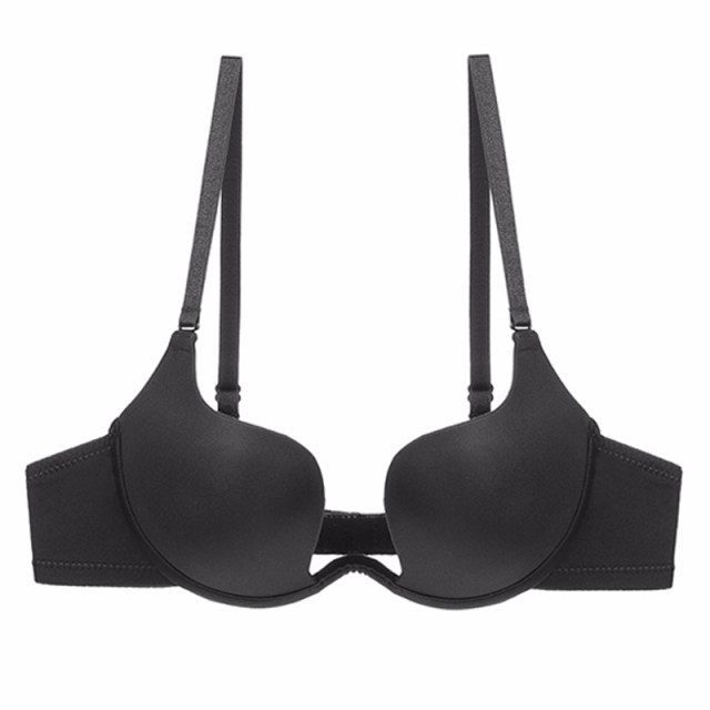 Sexy Deep V low -cut half -cup of underwear female small chest showing ...