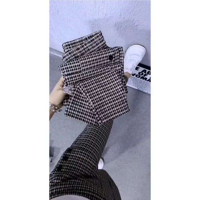 Plaid loose waist casual pants women's fashion reduction show high ...