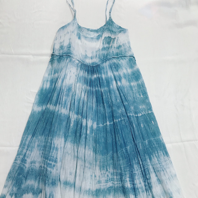 Yiche's original design tie -dye blue dye fairy literary literary small ...