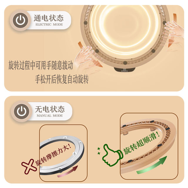 18-person super large round table electric rotary core, silent dining ...