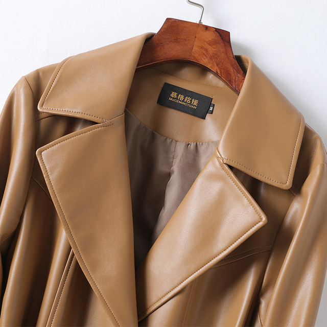 Haining Leather Madam Mid -length lace -up waist high -end temperament ...