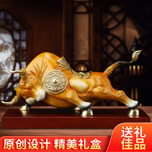The best is like water, all copper ox ornaments, Wangshi household ox ...