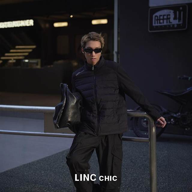 LINCCHIC Jin Yujie 2024 new short stand collar men's light and warm ...