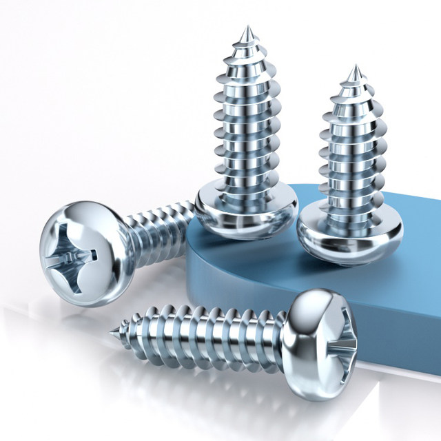 Cross pan head self-tapping screws galvanized round head extended wood ...