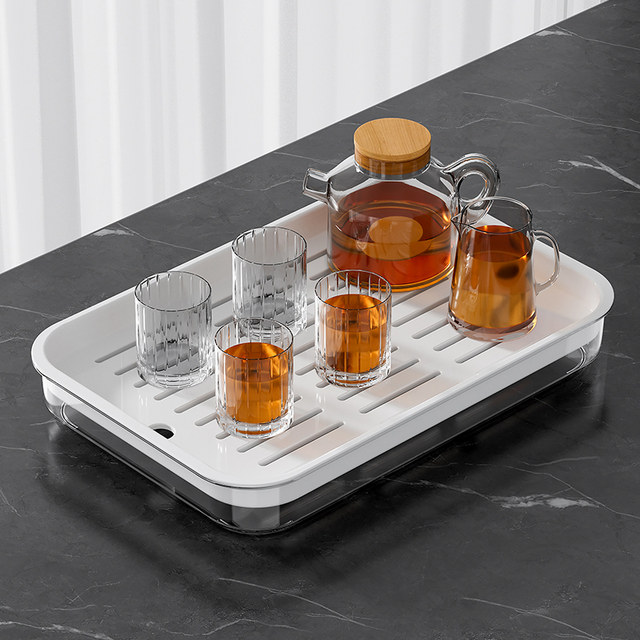 Tea cup tray light luxury household water cup storage drain rack tea ...